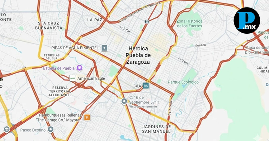¿Cuáles serán las vialidades más saturadas en Puebla este 24 de diciembre?